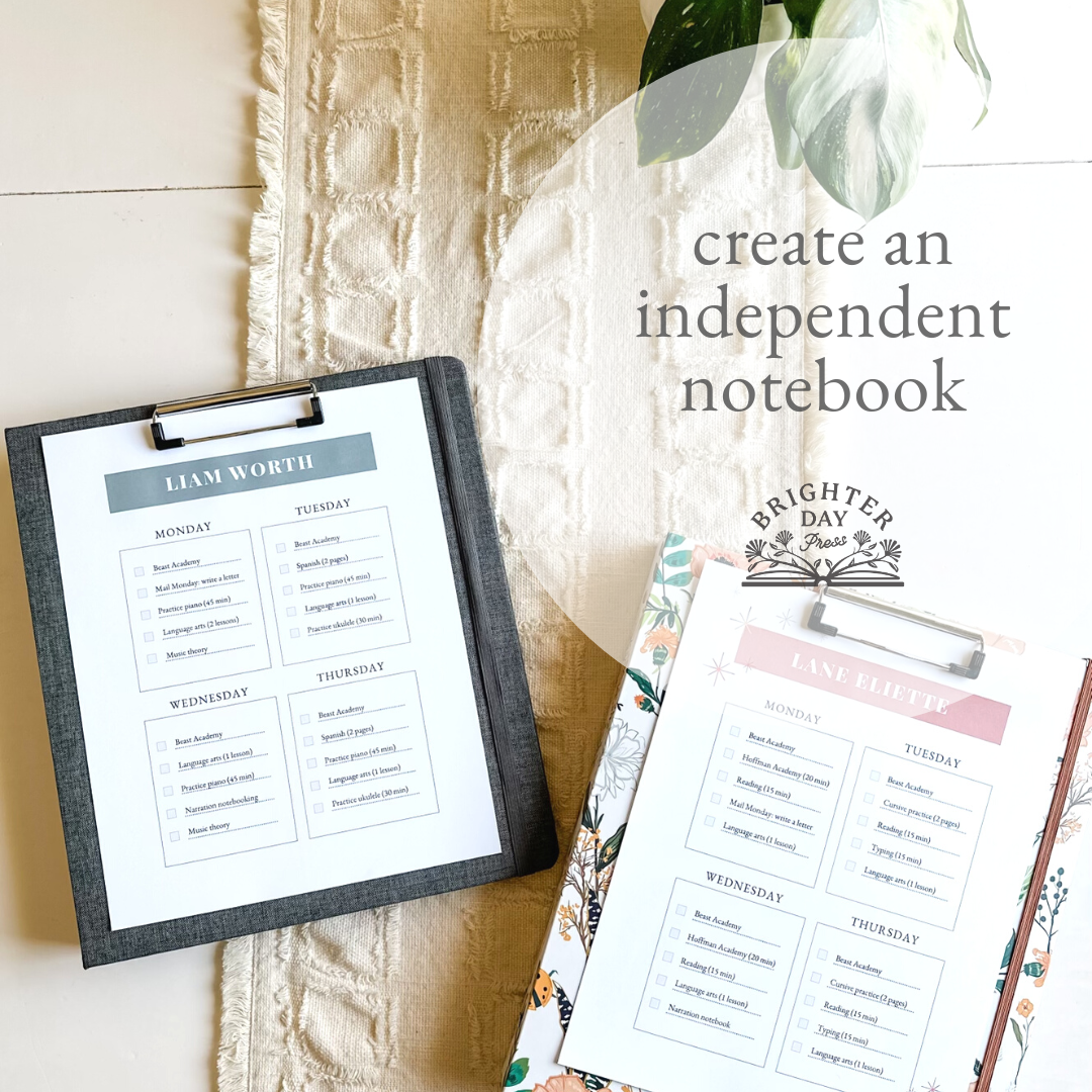 Homeschool Tip: Independent Notebooks – Brighter Day Press